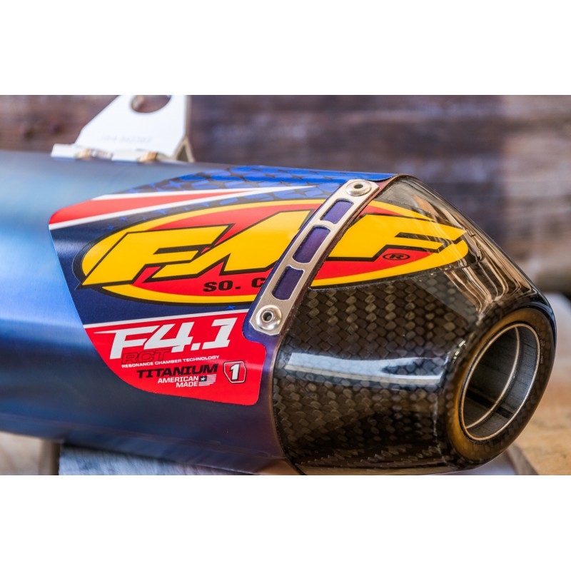 Complete line FMF Factory titanium 4.1 blue carbon